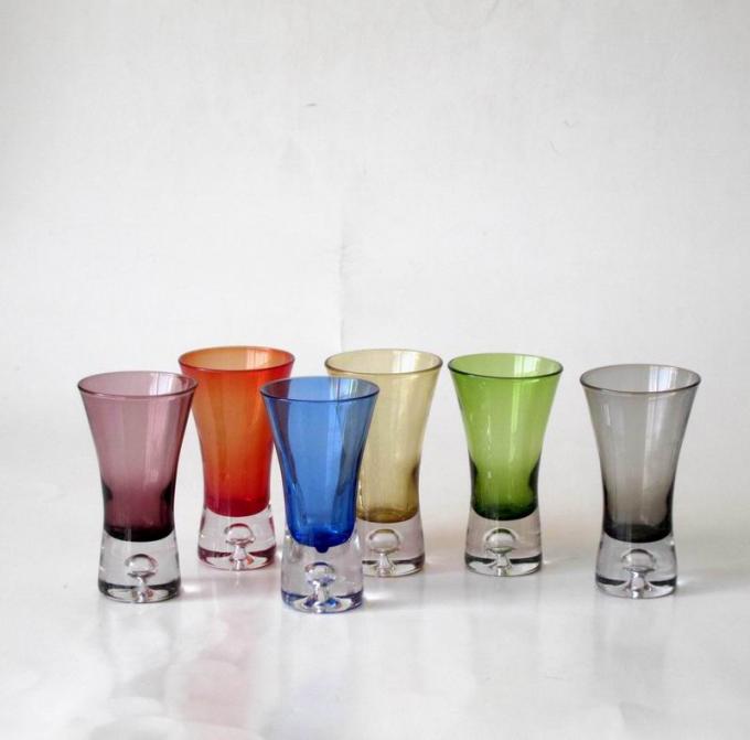 Hand Made 6 Color Ball Bottom Unique Shot Glass Set